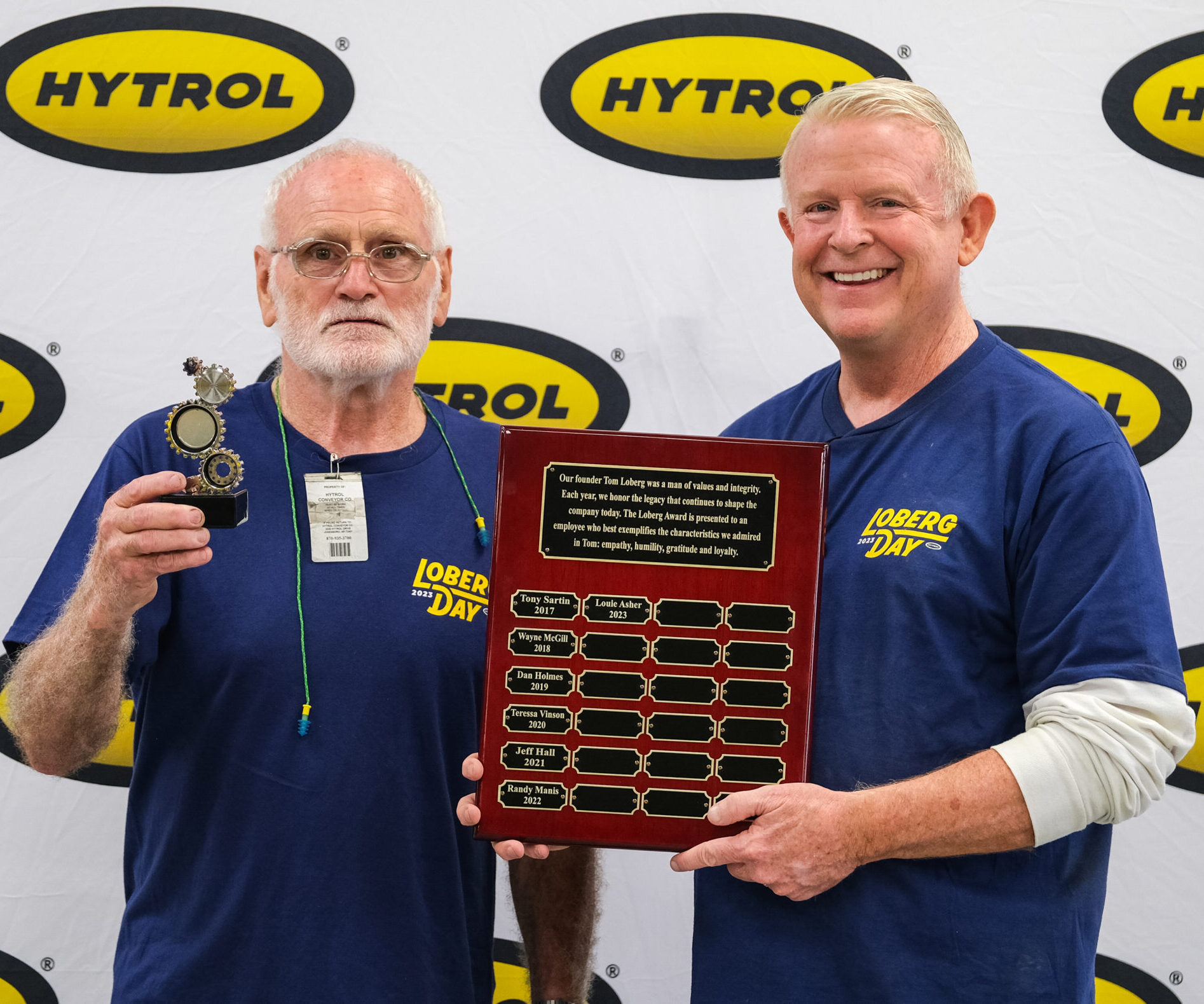 Louie Asher Honored as Hytrol’s 2023 Loberg Award Recipient